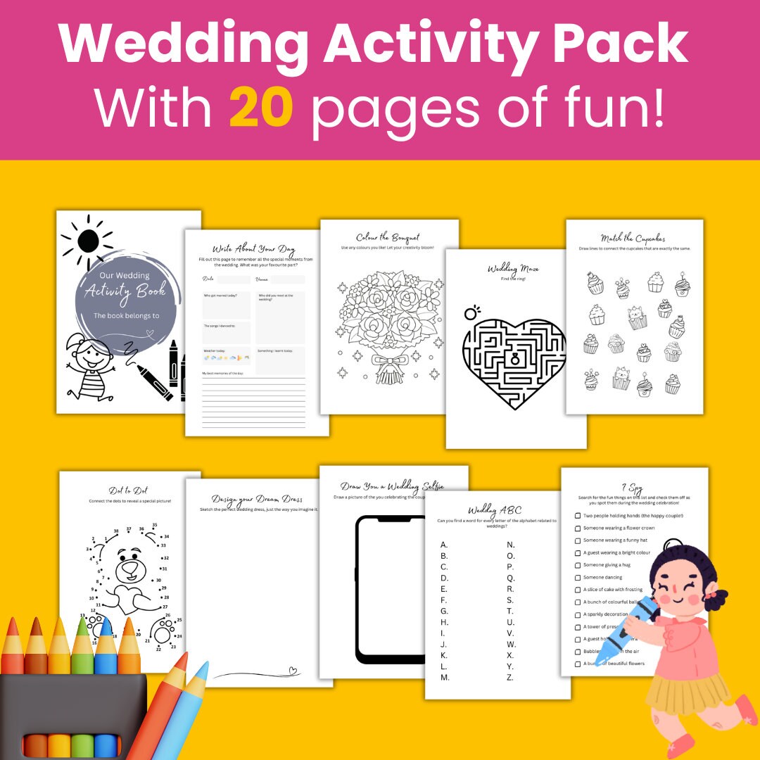 Kids Wedding Activity Book | Printable Wedding Activity Pack | Instant ...