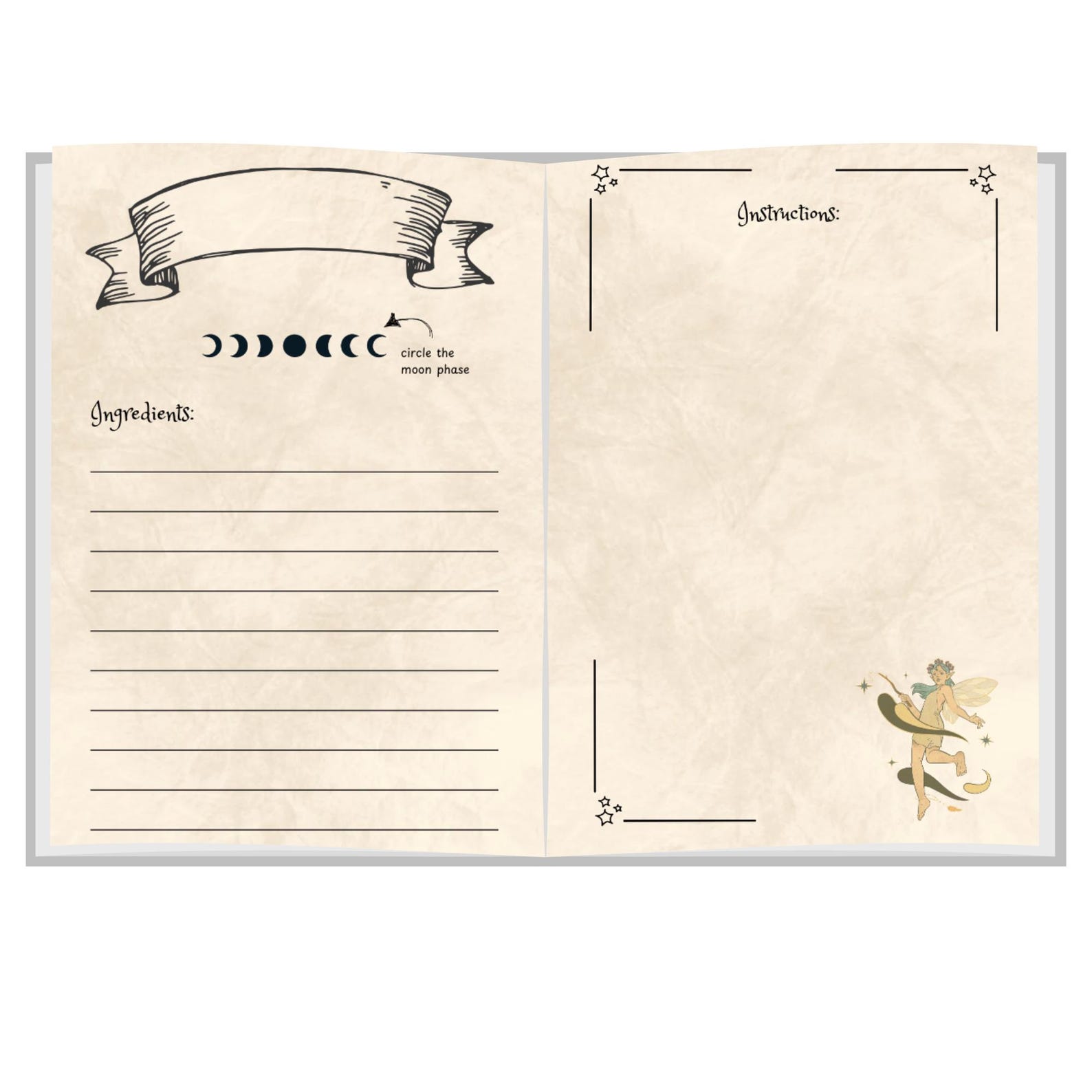 Magic Spell Book for Kids With Moon Phases | Spell Book Journal | Write ...