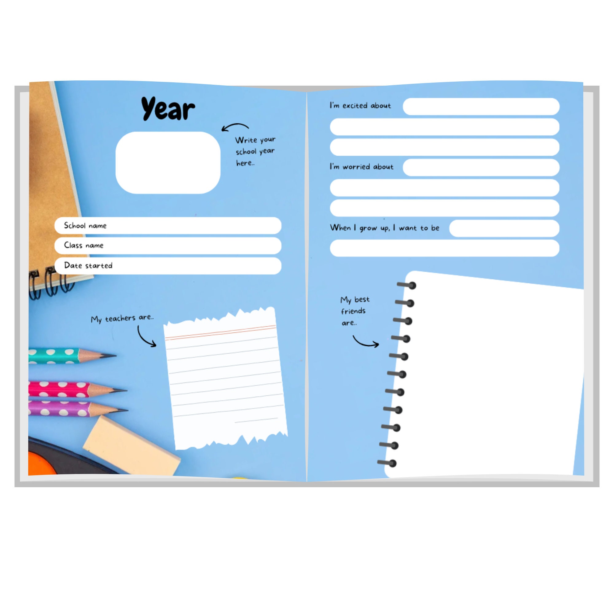 School Memory Book: First Day of School Gift to the Last Day of School ...