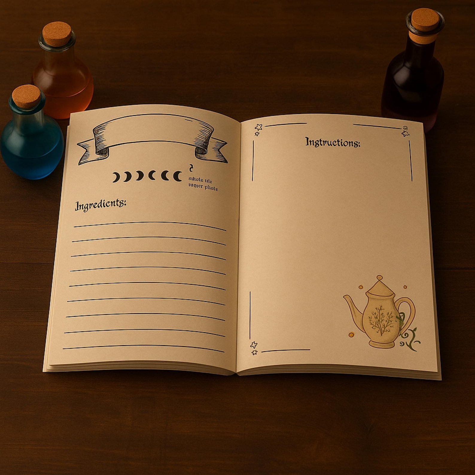 Magic Spell Book for Kids With Moon Phases: a Magical Write Your Own ...