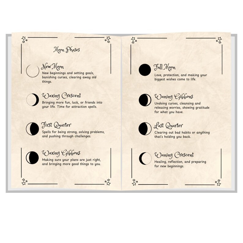 Magic Spell Book for Kids With Moon Phases | Spell Book Journal | Write ...