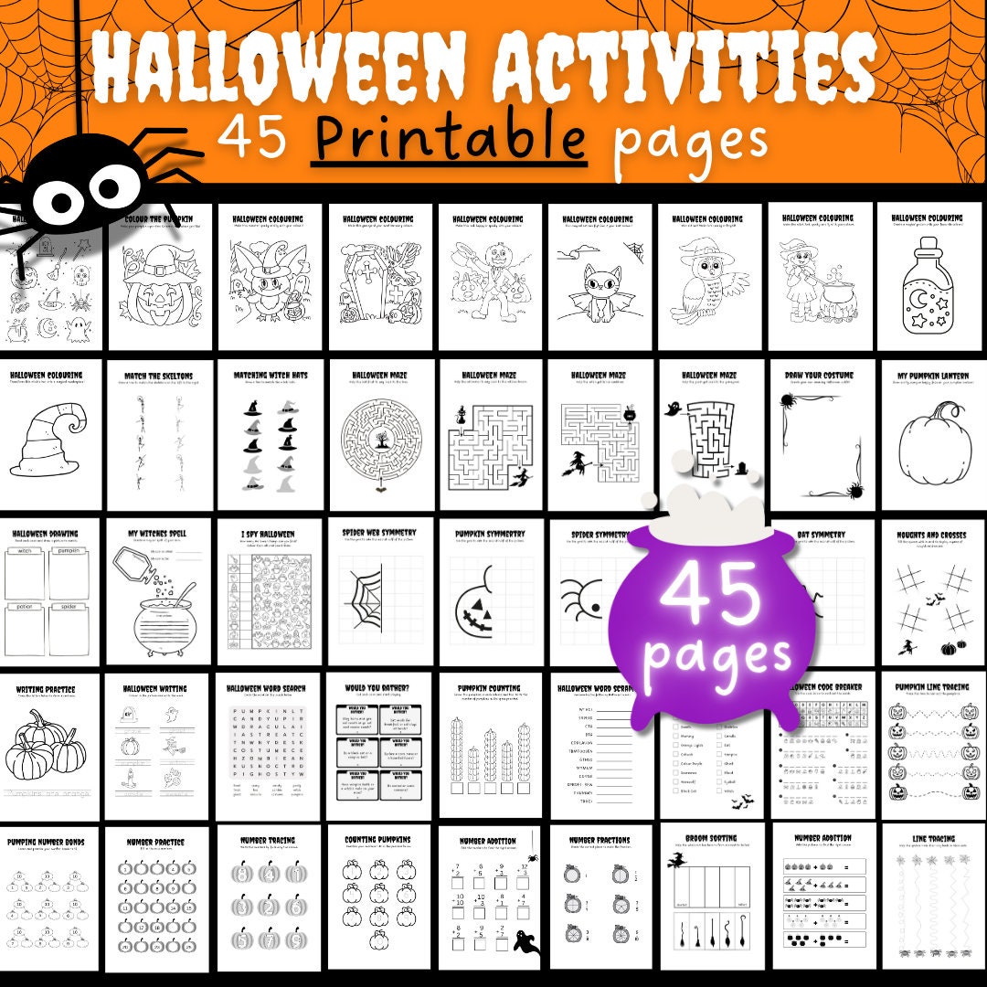 Spooky Halloween Fun Pack for Kids Ages 4-8 | Kids Halloween Activity ...