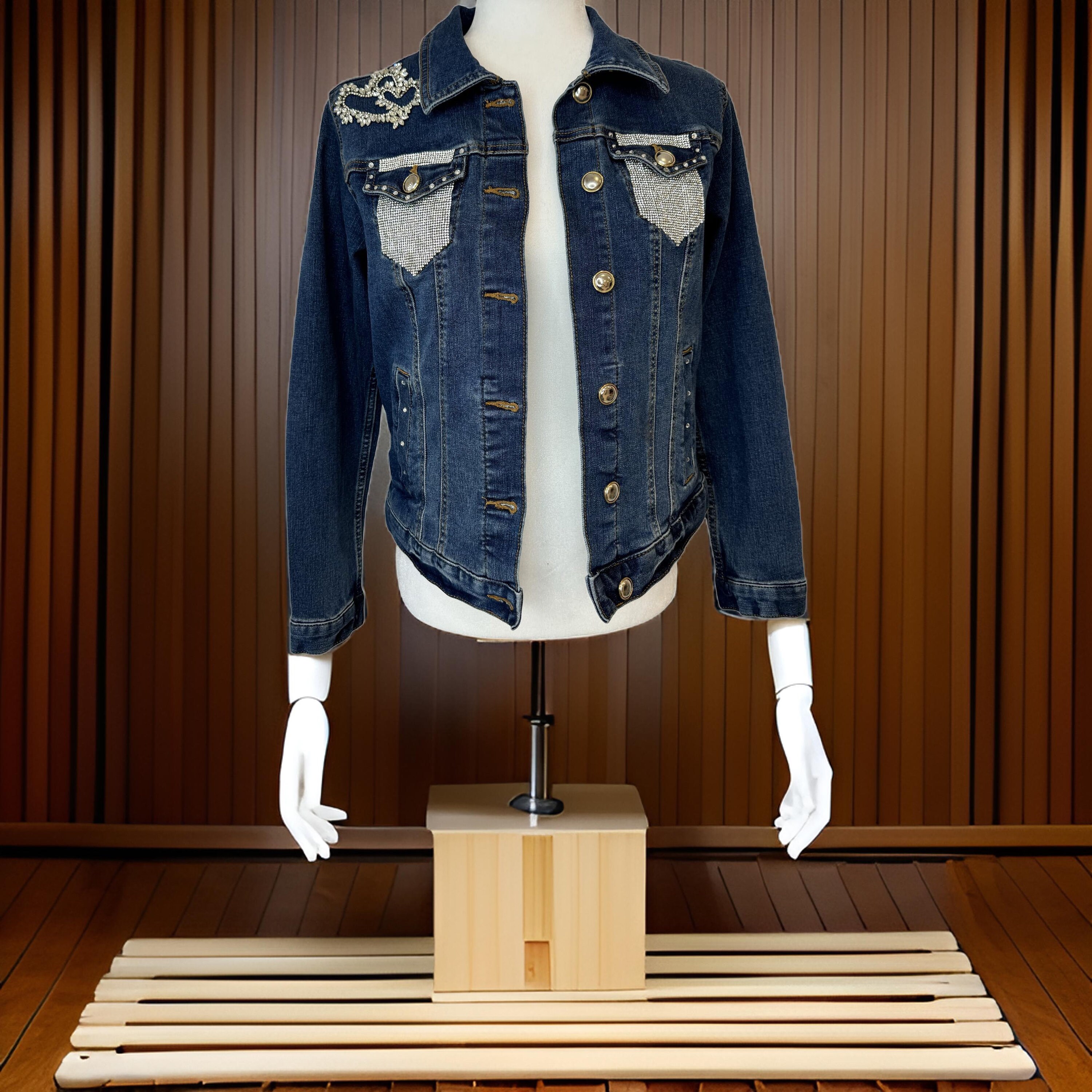 Women's Embroidered Jean Jacket With Wings Women's Silver Accented Jean ...