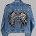 Denim Jean Jacket With Golden and Black Wing Color | Denim Jacket With ...