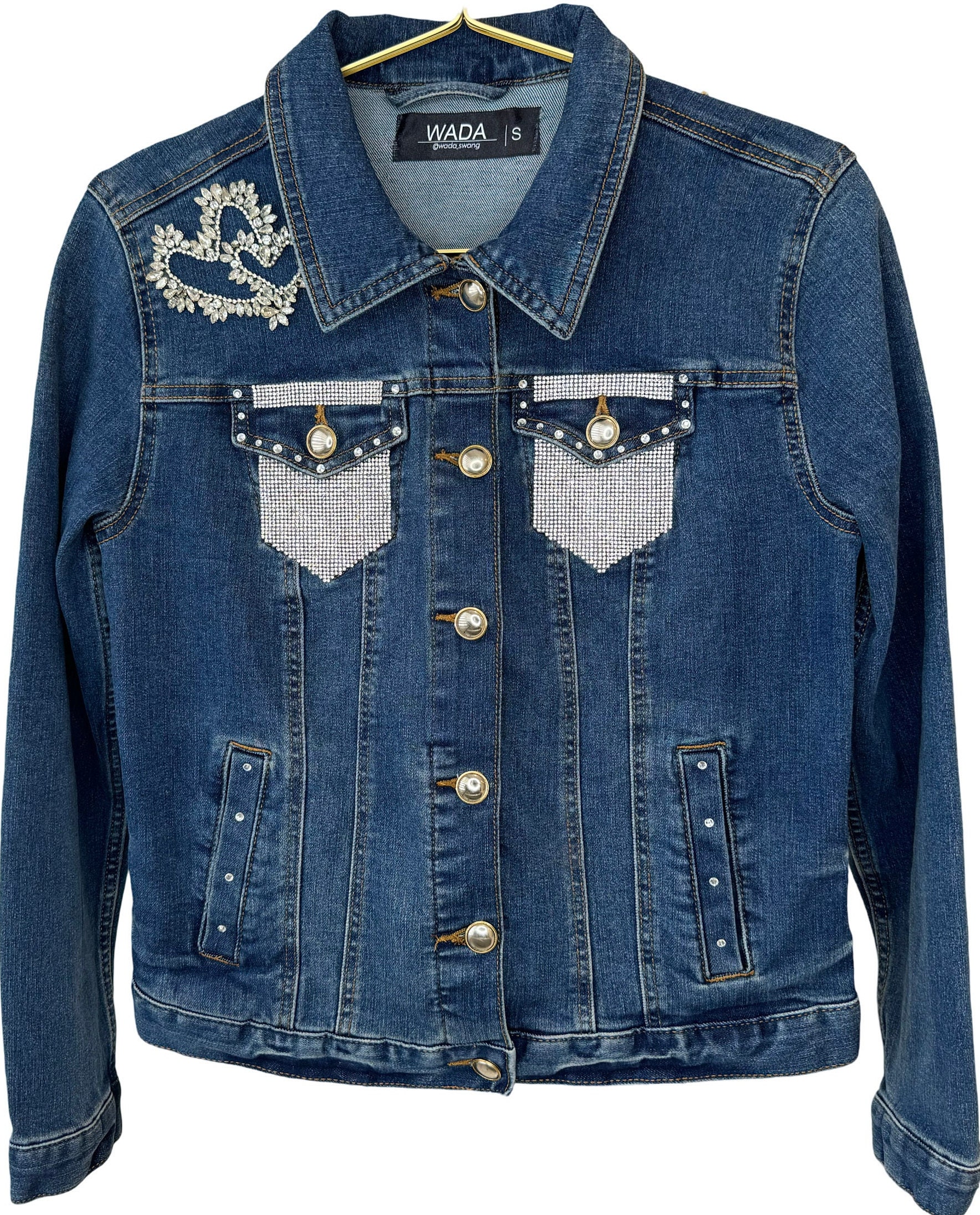 Women's Embroidered Jean Jacket With Wings Women's Silver Accented Jean ...