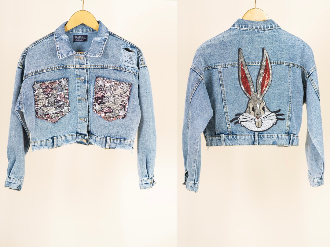 Chaqueta Vaquera De Dibujo Animado Para Mujer Chaqueta - Etsy