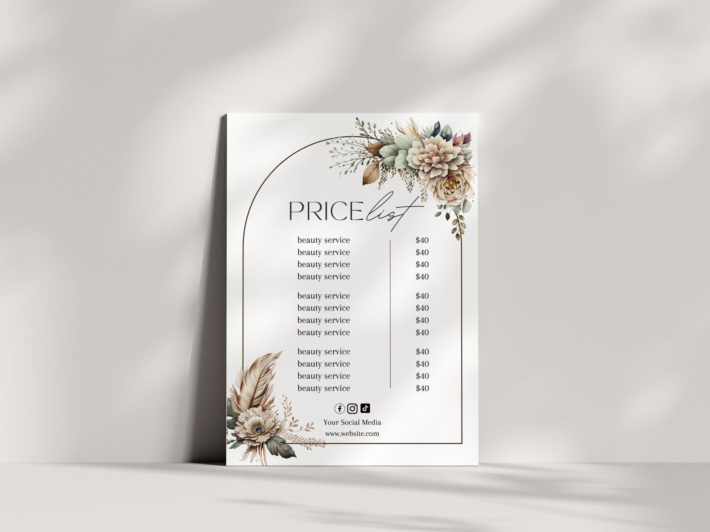 Boho Pampas Grass Price List, Instagram Story Price List, Salon Price ...