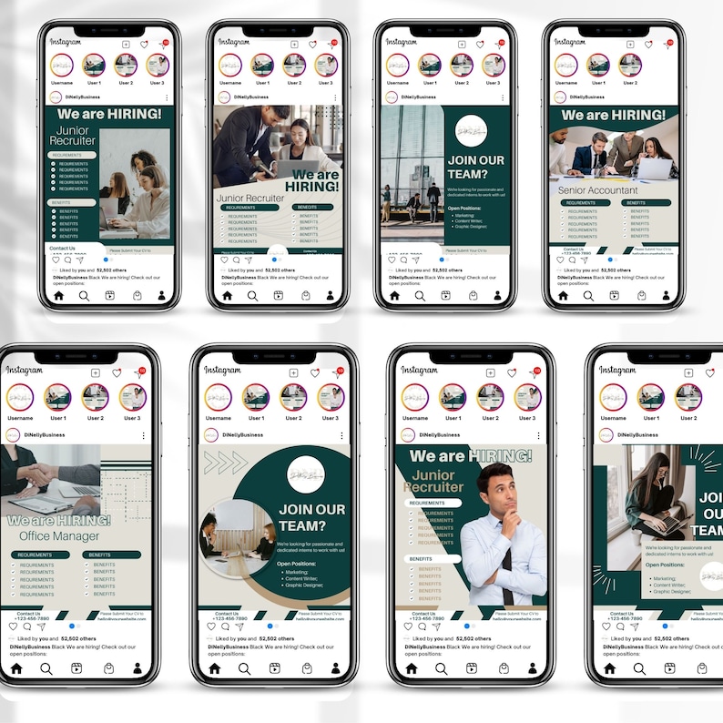 Recruitment Instagram Post Templates - Canva | We Are Hiring Posts | HR ...