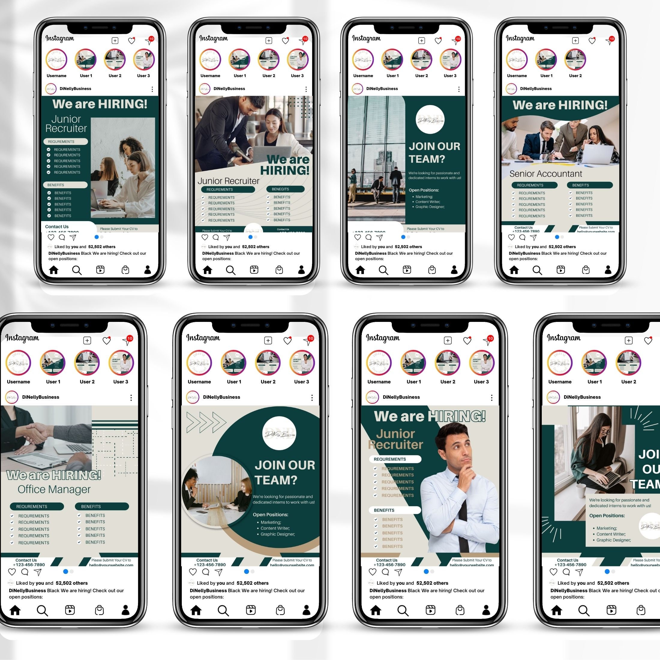Human Resources Instagram Post Templates We Are Hiring Instagram Posts ...