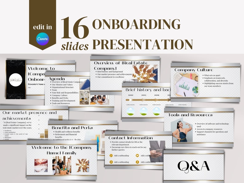 Onboarding Presentation Template, Canva Template, Business Presentation ...