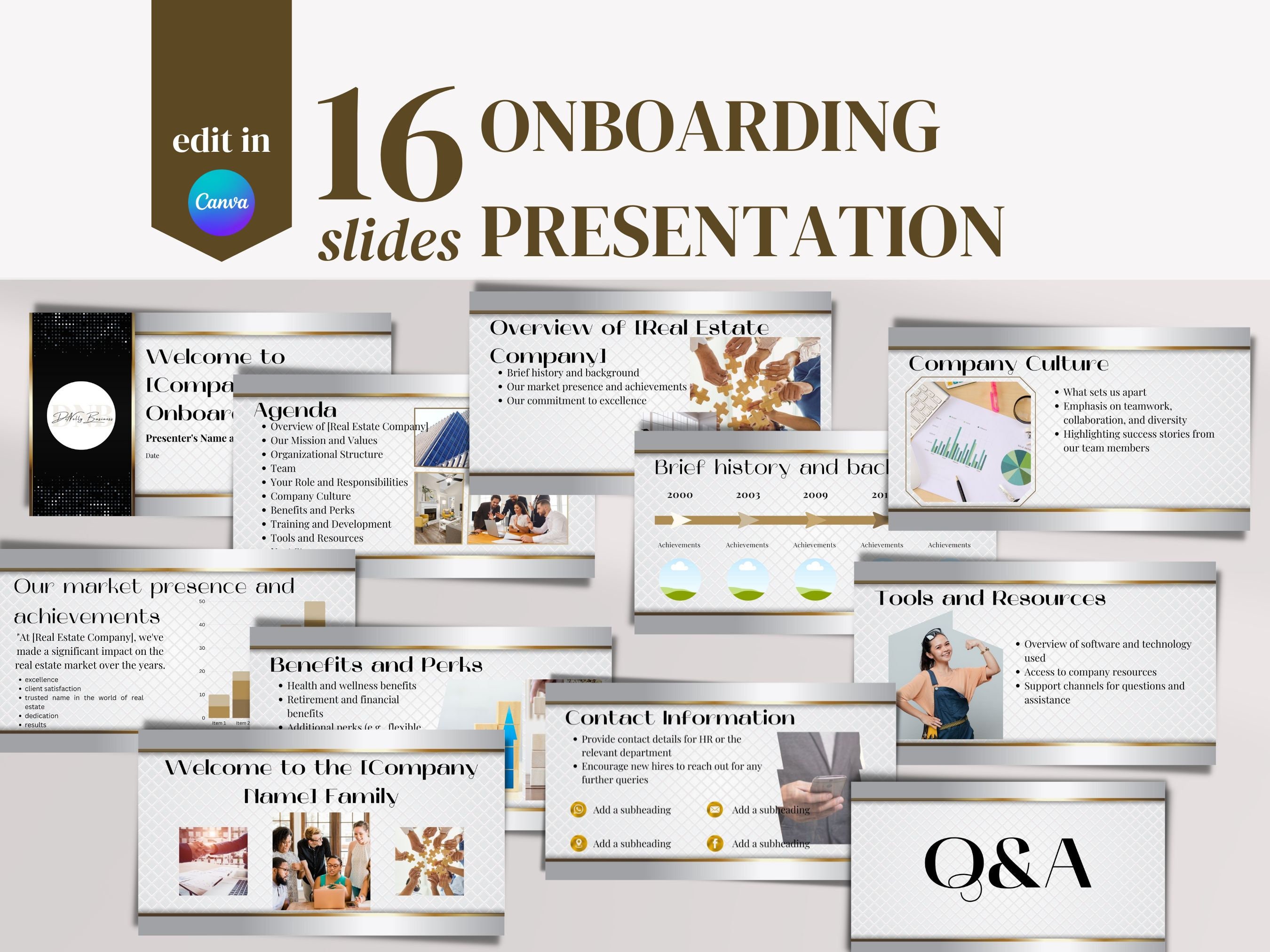 Onboarding Presentation Template, Canva Template, Business Presentation ...