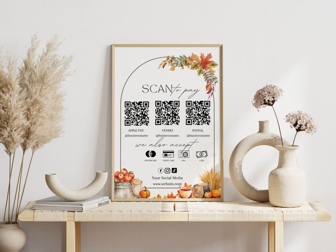 Autumn QR Code Scan to Pay Template QR Code Payments - Etsy