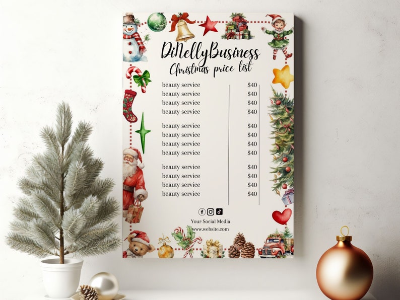 Christmas Price List, Salon Price List, Ig Price List, Christmas ...
