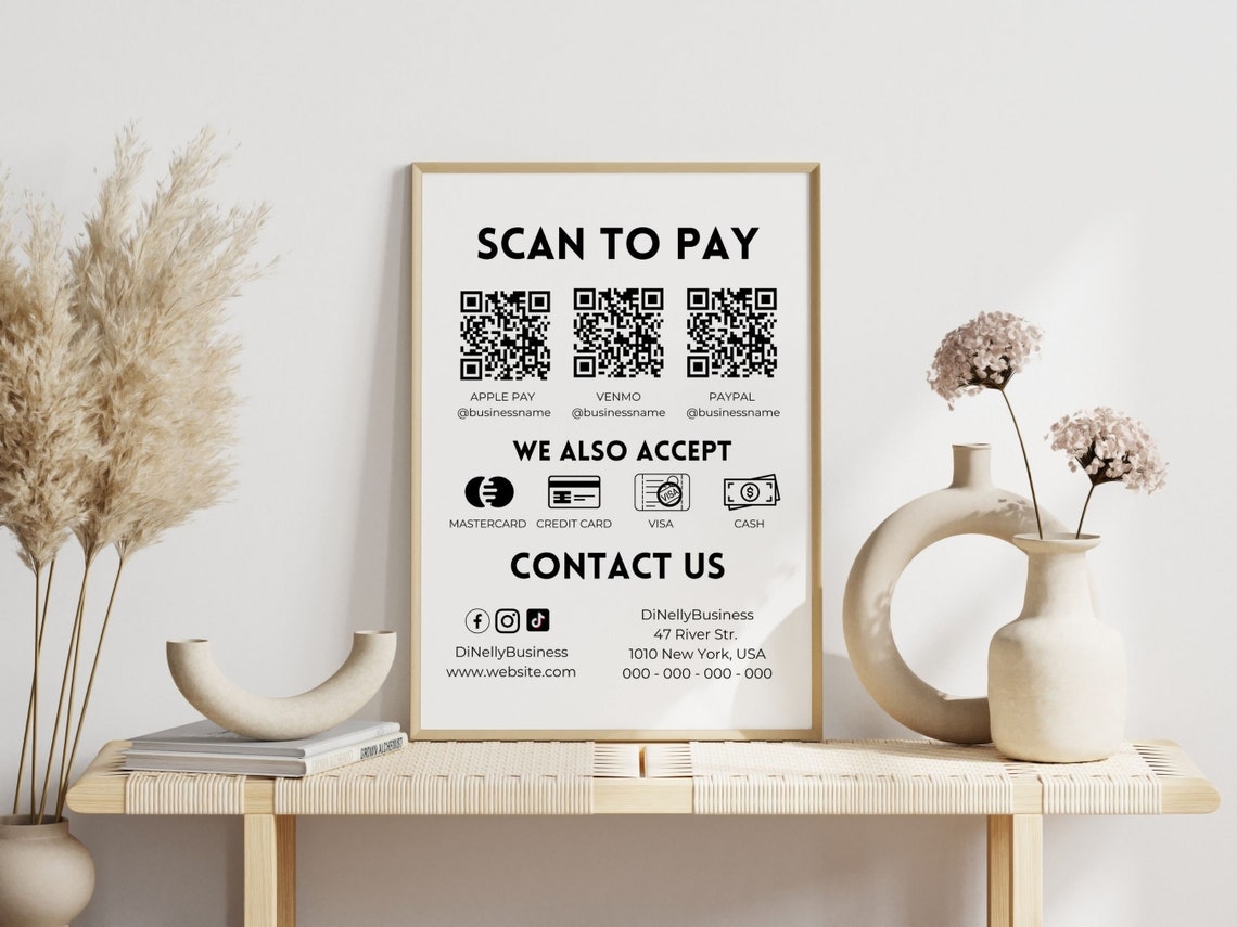 QR Code Scan to Pay Template, Minimalistic Scan to Pay Template, QR ...