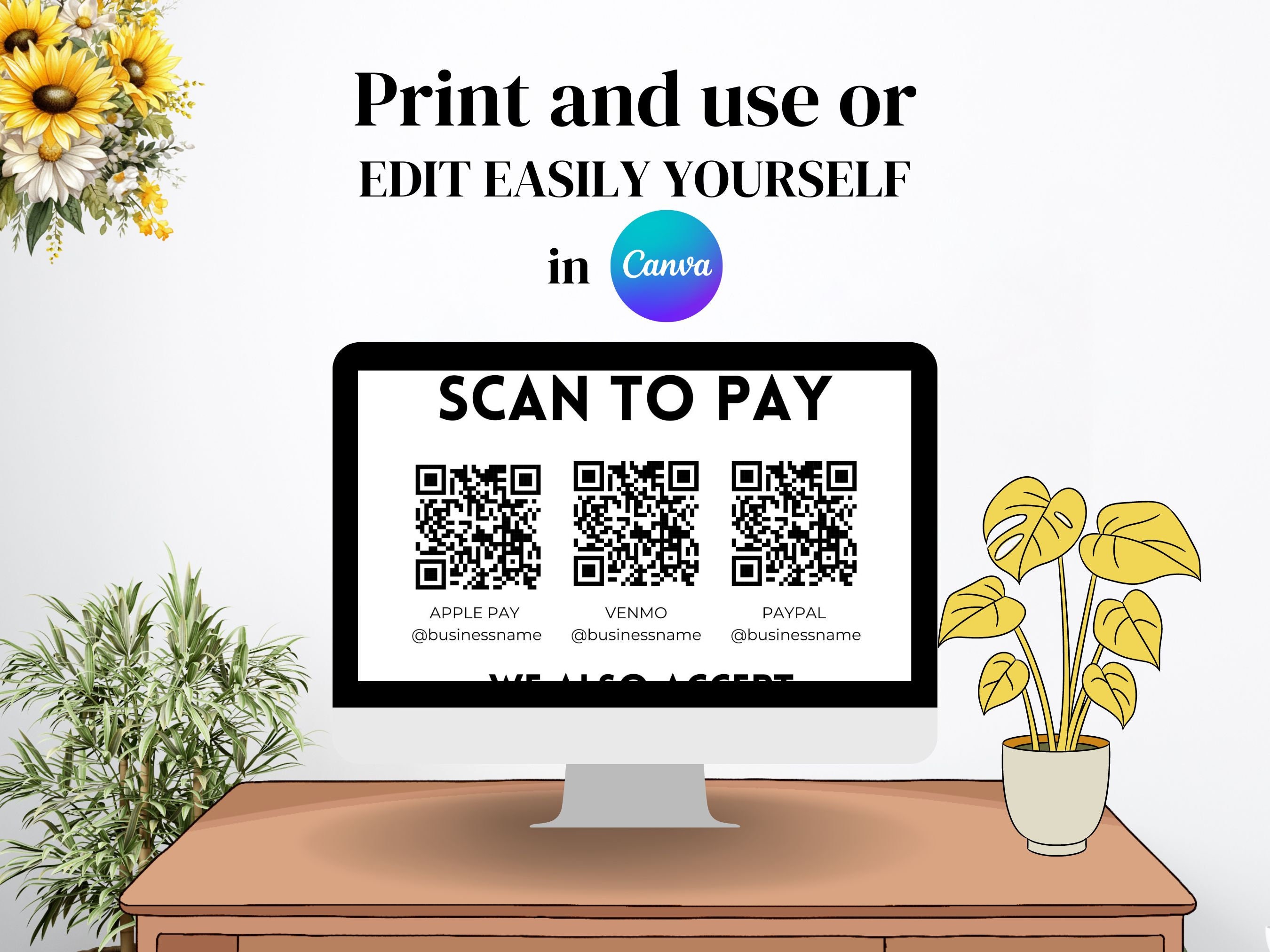 QR Code Scan to Pay Template, Minimalistic Scan to Pay Template, QR ...