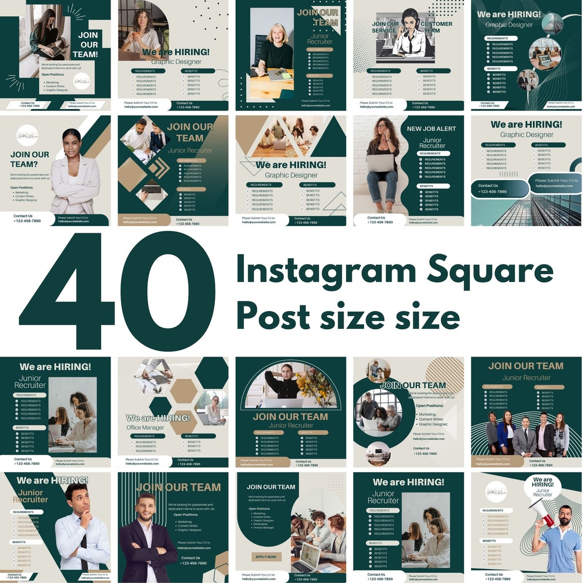 40 Recruitment Instagram Post Templates | Job Offers Instagram Posts ...