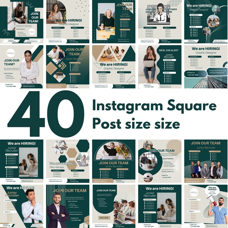 Recruitment Instagram Post Templates | Job Offers Instagram Posts ...