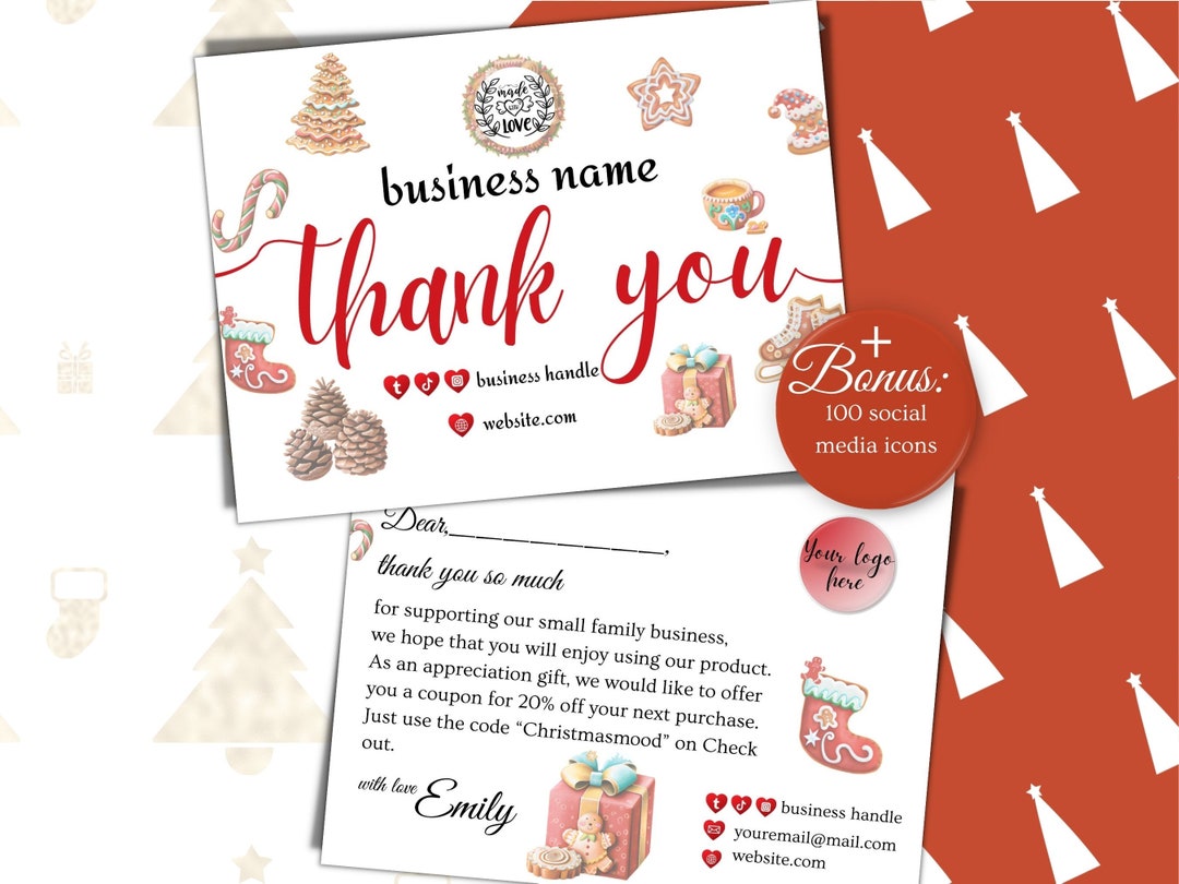 Christmas Order Inserts, Brand Packaging Insert Templates, Christmas ...