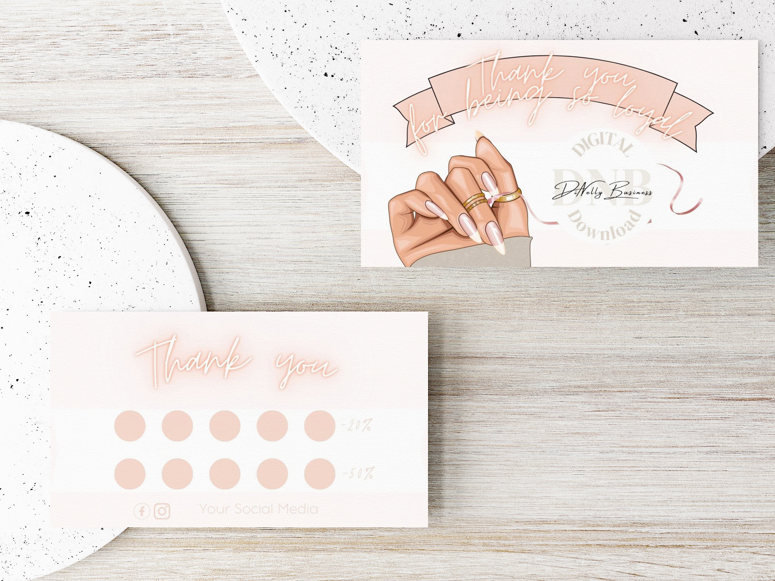 Nail Salon Loyalty Card Thank You Card Nail Salon Card, Nail Technician ...