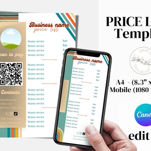 Vintage Price List Template, Editable Retro Price List Template Canva ...
