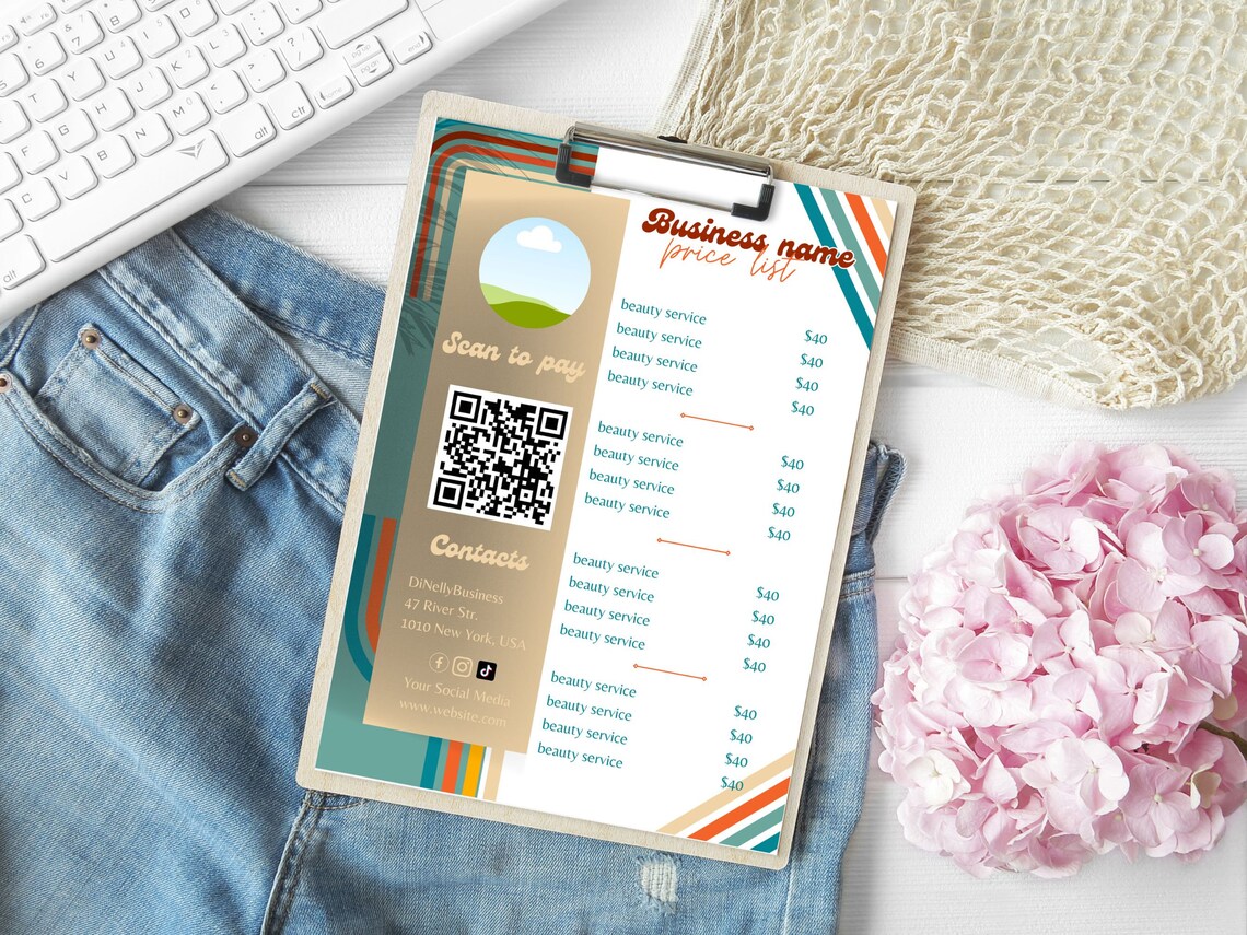 Vintage Price List Template, Editable Retro Price List Template Canva ...