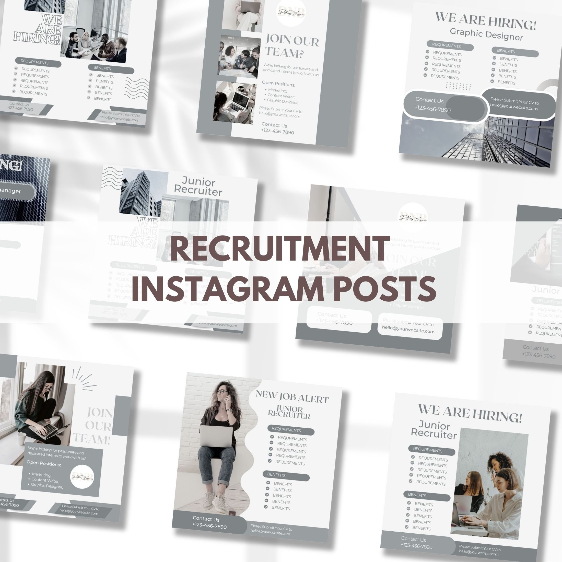 Human Resources Instagram Post Templates | We Are Hiring Instagram ...
