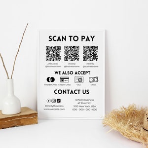 QR Code Scan to Pay Template, Minimalistic Scan to Pay Template, QR ...