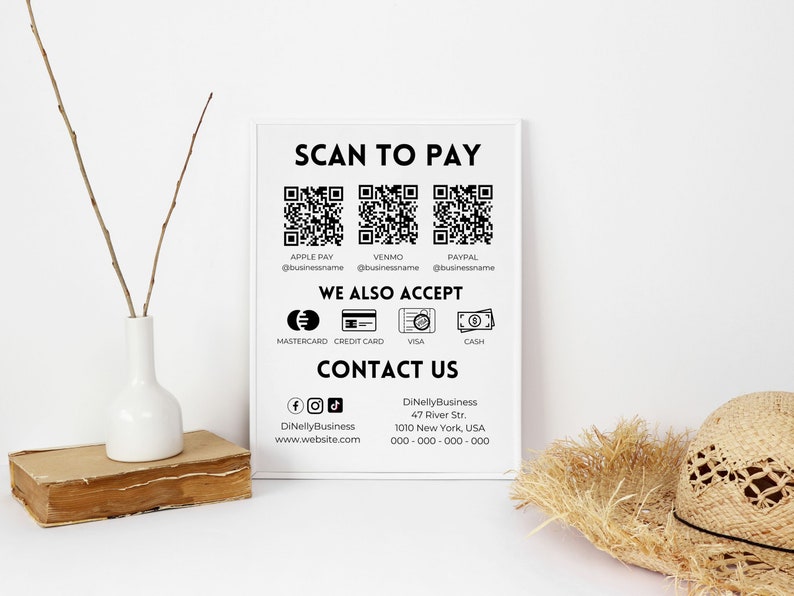 QR Code Scan to Pay Template, Minimalistic Scan to Pay Template, QR ...