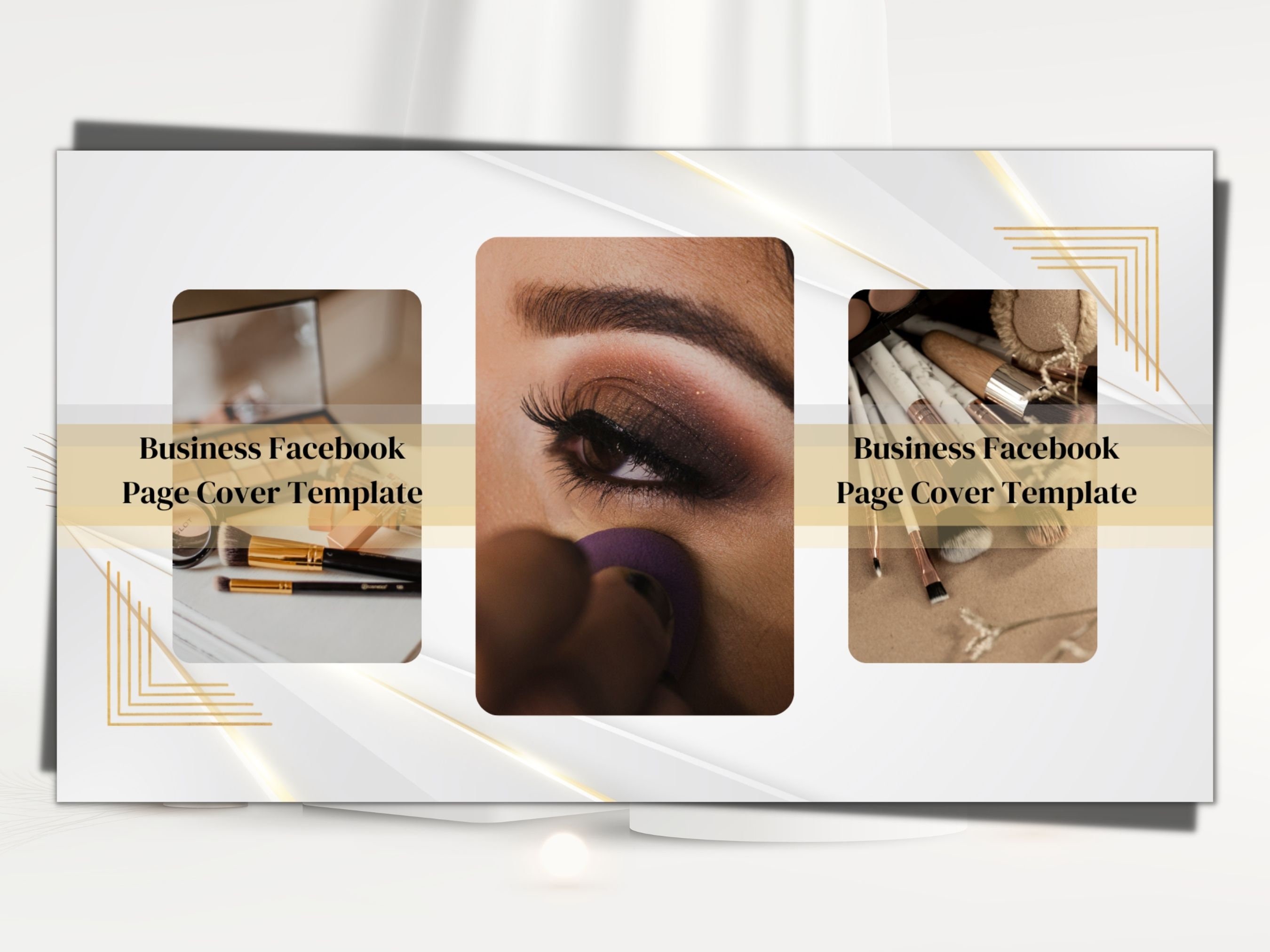 Gold Theme Facebook Page Cover Template, Canva Template, Small Business ...