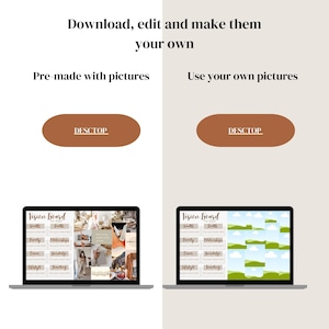 Digital Vision Board Template, Editable Boho Beige Vision Board ...