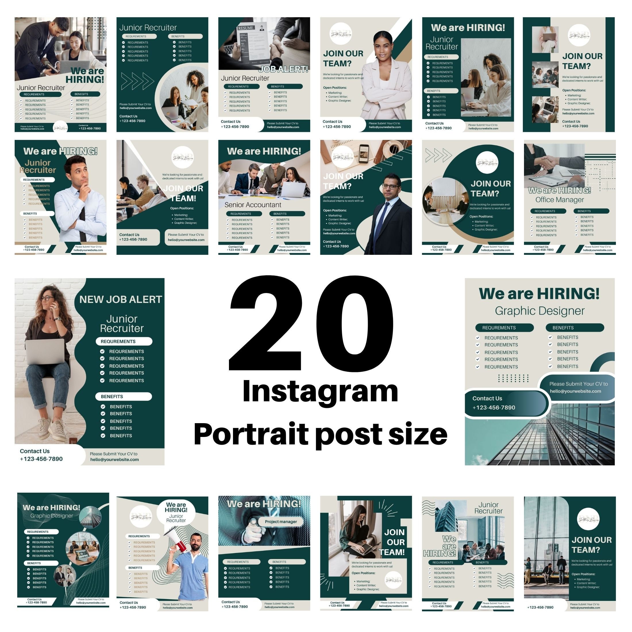 Human Resources Instagram Post Templates We Are Hiring Instagram Posts ...