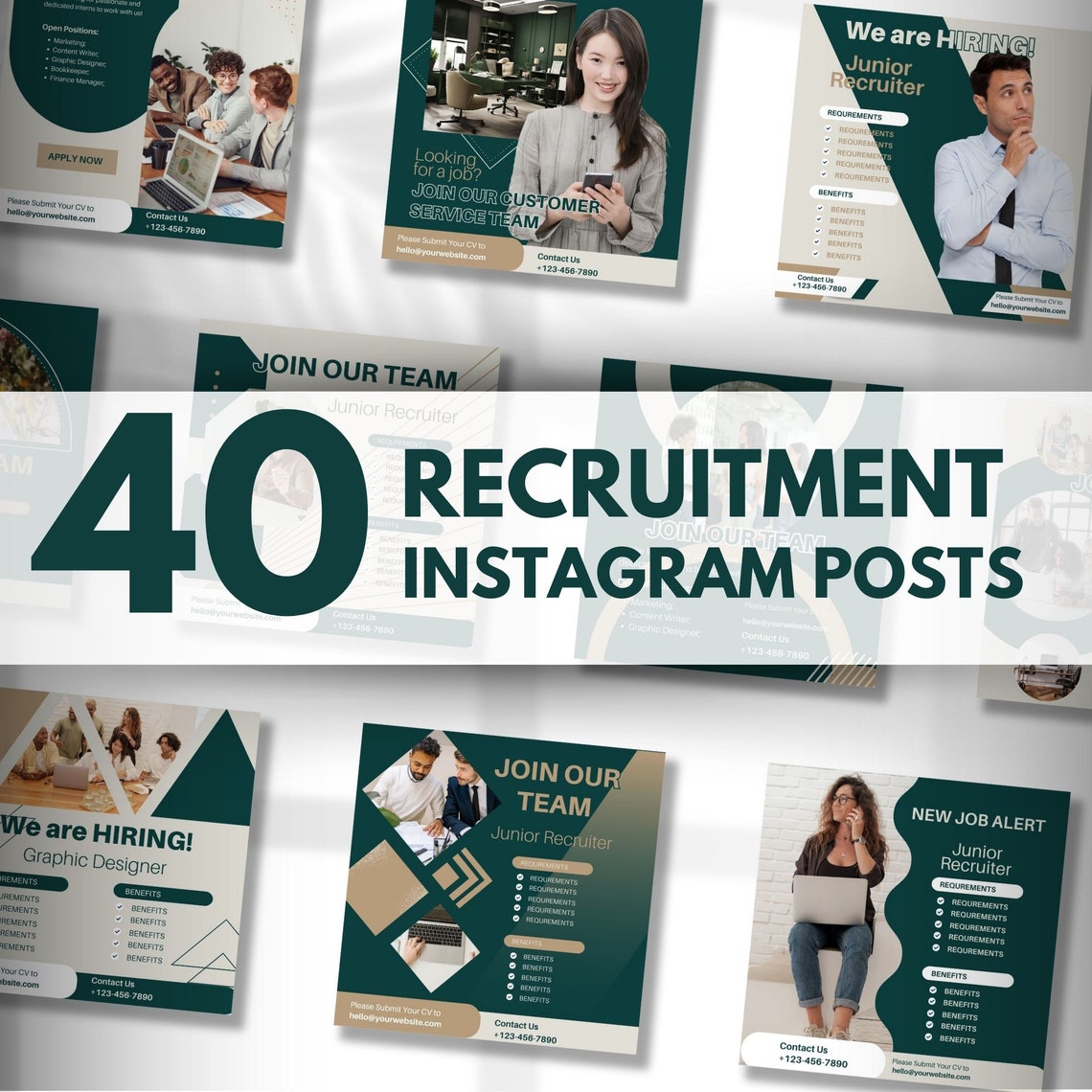 40 Recruitment Instagram Post Templates | Job Offers Instagram Posts ...