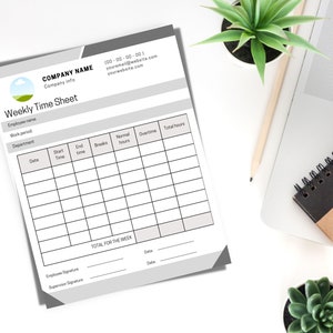 Printable Employee Time Sheet, Weekly Time Tracker, Working Hours ...