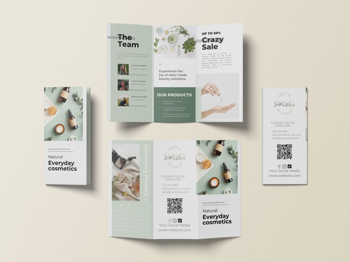 Tri-fold Brochure Template, Trifold Flyer, Minimalist Trifold Brochure ...