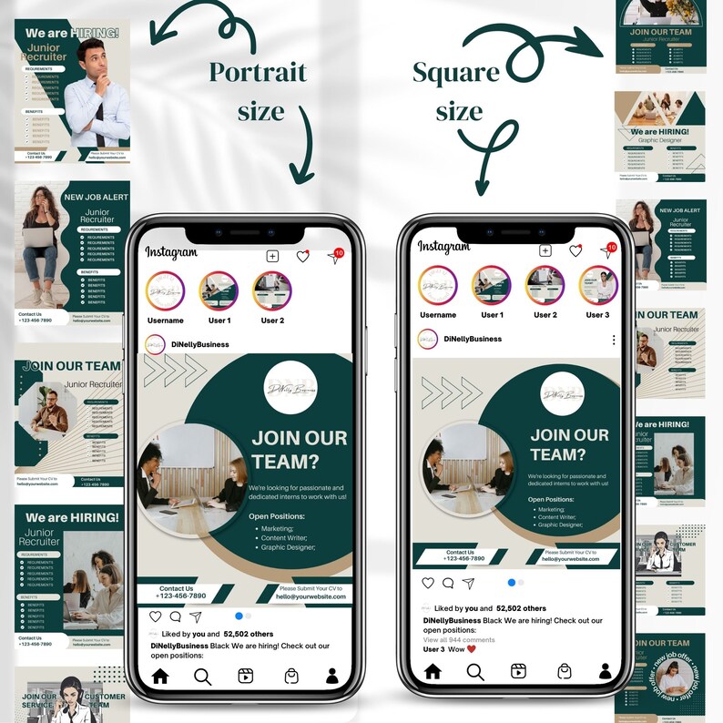 40 Recruitment Instagram Post Templates | Job Offers Instagram Posts ...