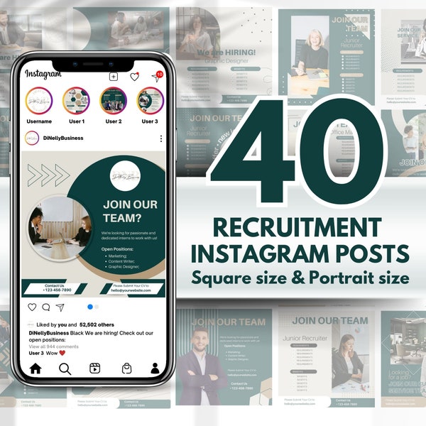 Recruitment Agency Instagram Post Templates We Are Hiring Instagram ...