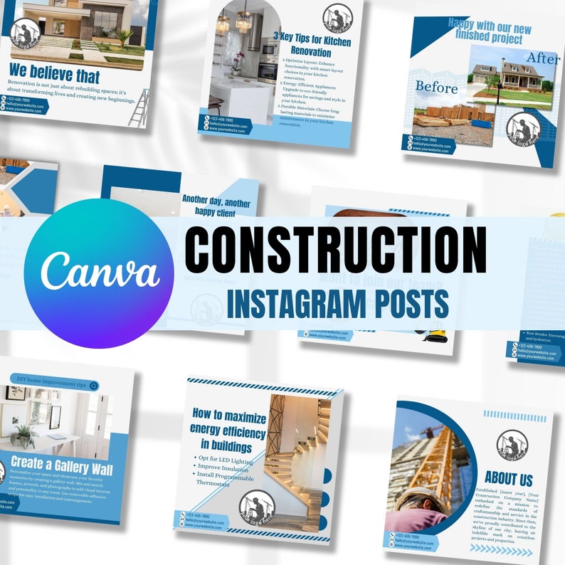 Construction Instagram Post Templates | Construction Social Media Post ...