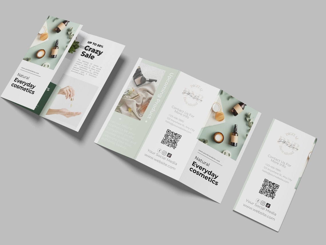 Tri-fold Brochure Template, Trifold Flyer, Minimalist Trifold Brochure ...