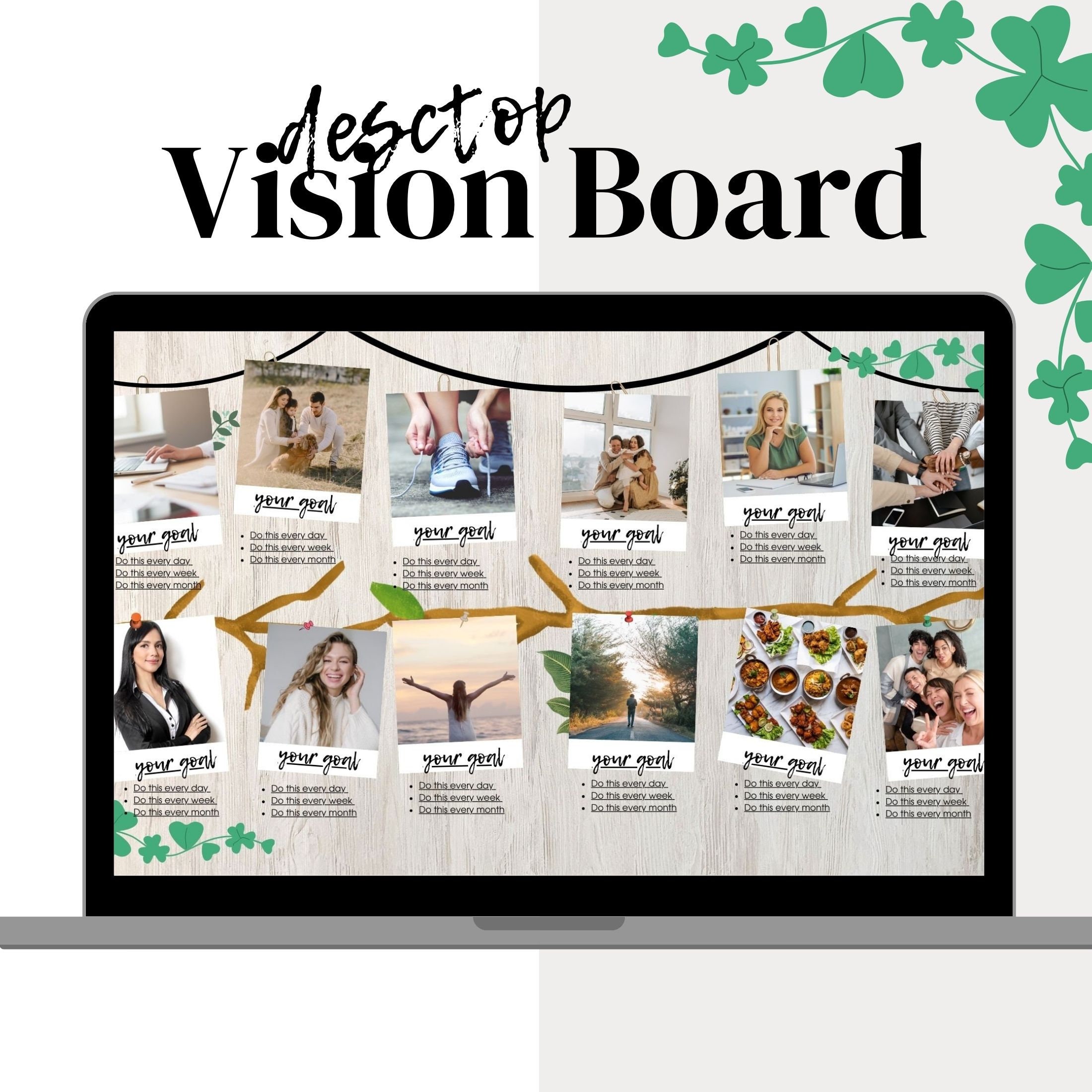 Editable Vision Board Template, Boho Vision Board Printable, 2025 ...