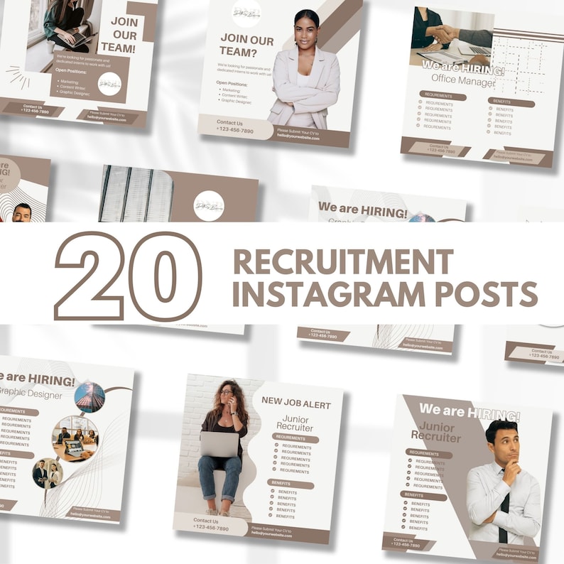 Recruitment Agency Instagram Post Templates | We Are Hiring Instagram ...