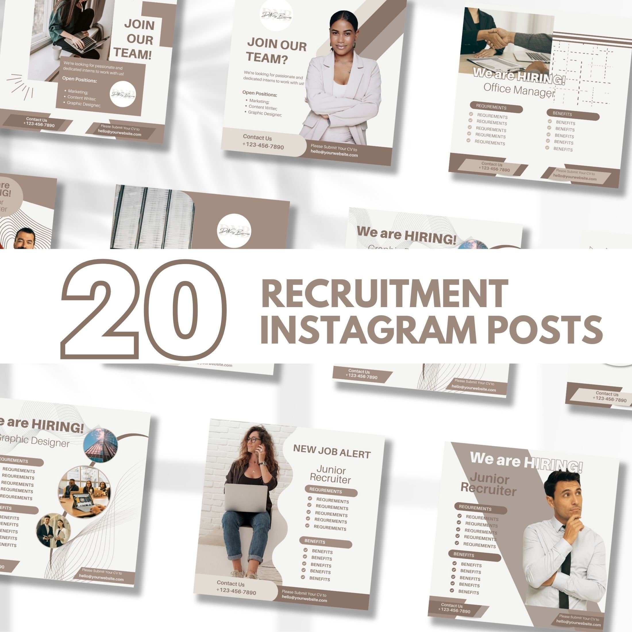 Recruitment Agency Instagram Post Templates | We Are Hiring Instagram ...