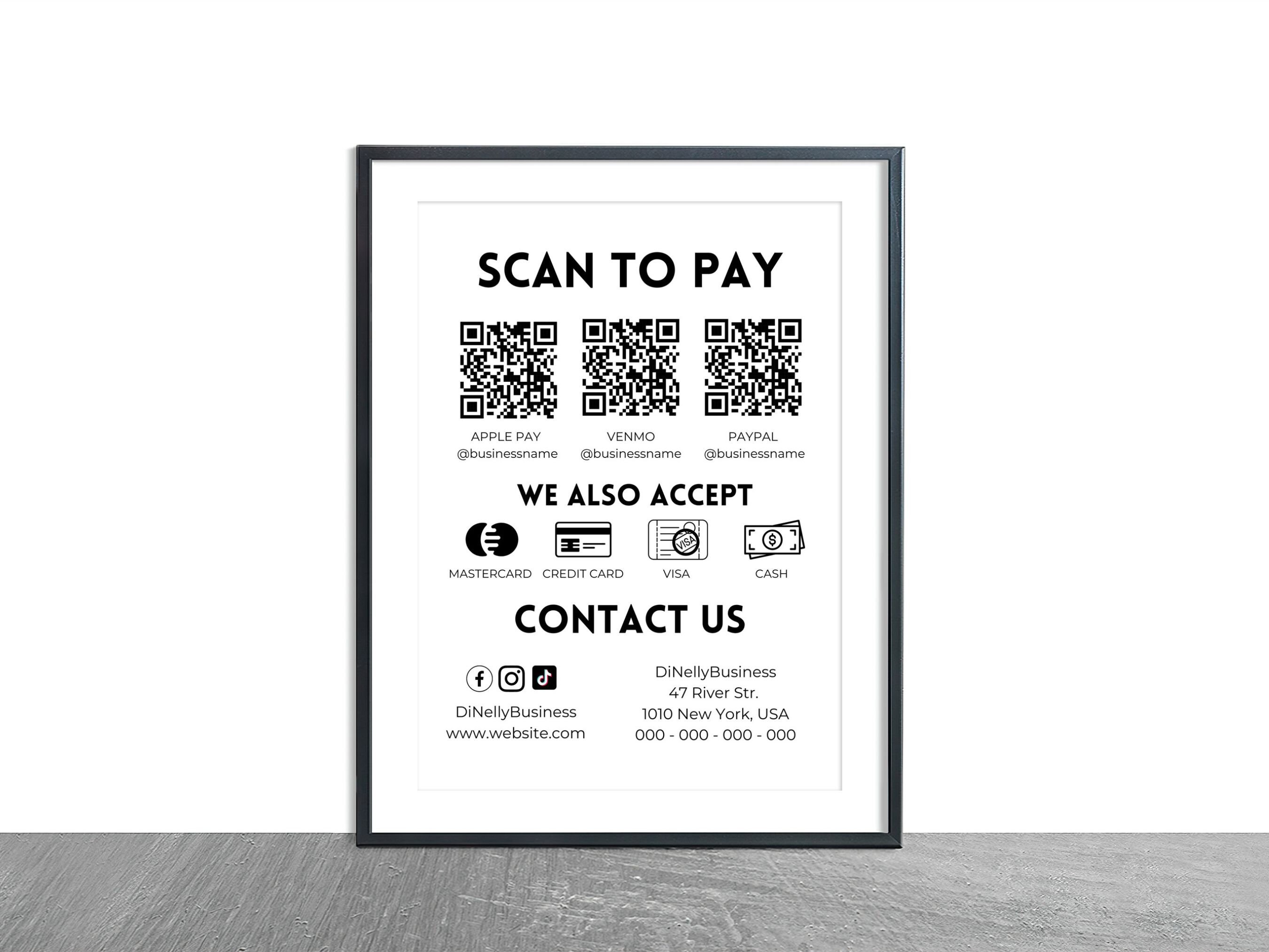 QR Code Scan to Pay Template, Minimalistic Scan to Pay Template, QR ...