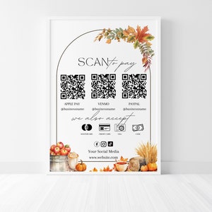 Autumn QR Code Scan to Pay Template, QR Code Payments Template, Scan to ...