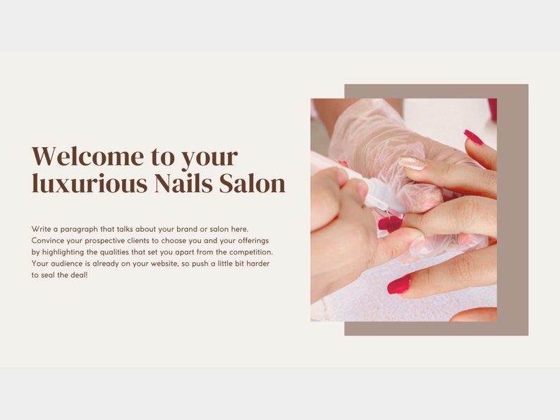 Nail Salon Website Canva Template, Canva Website Design for Small ...