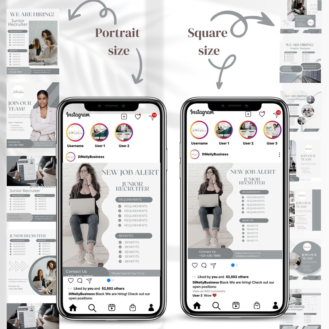 Human Resources Instagram Post Templates We Are Hiring Instagram Posts ...