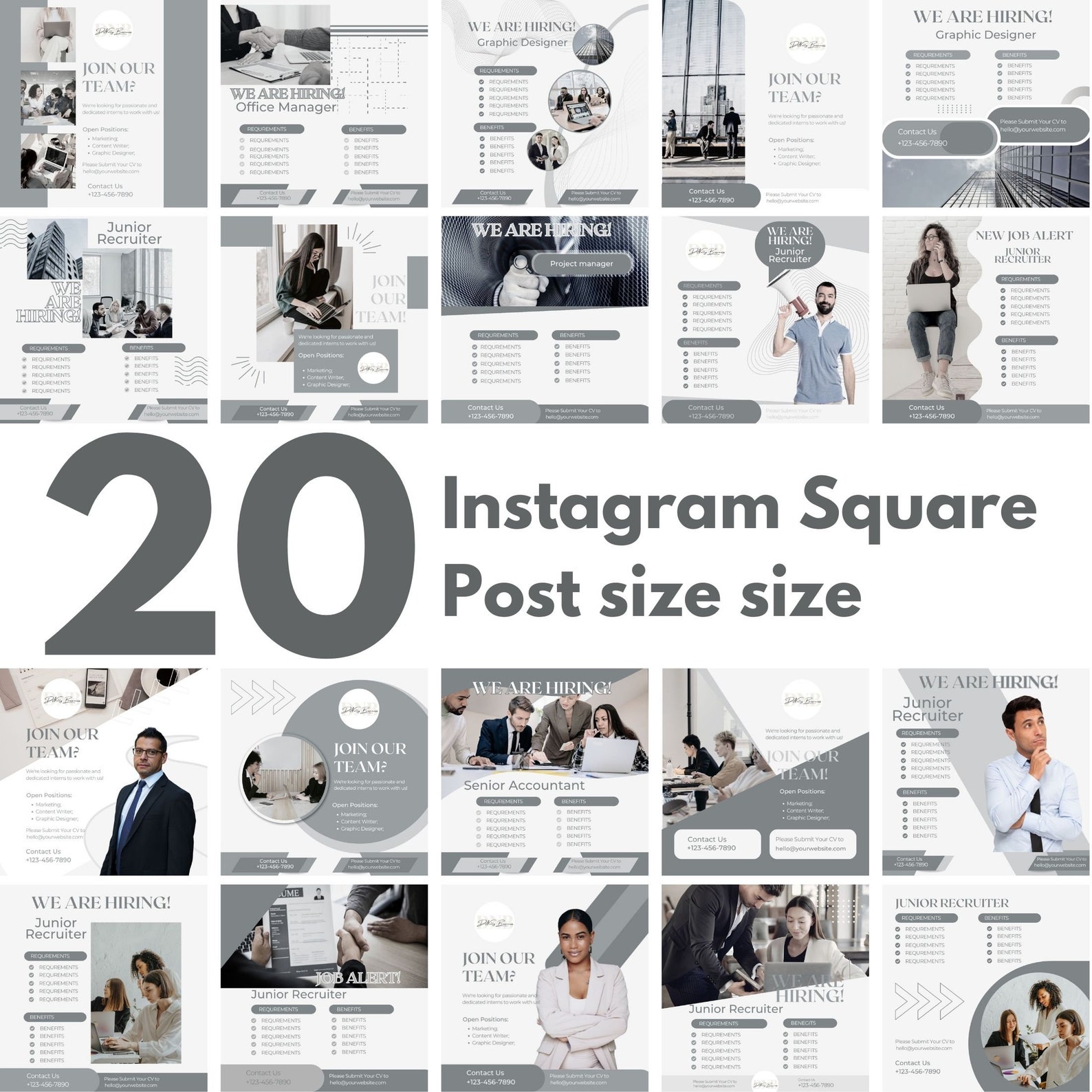 20 Recruitment Instagram Post Templates | We Are Hiring Instagram Posts ...