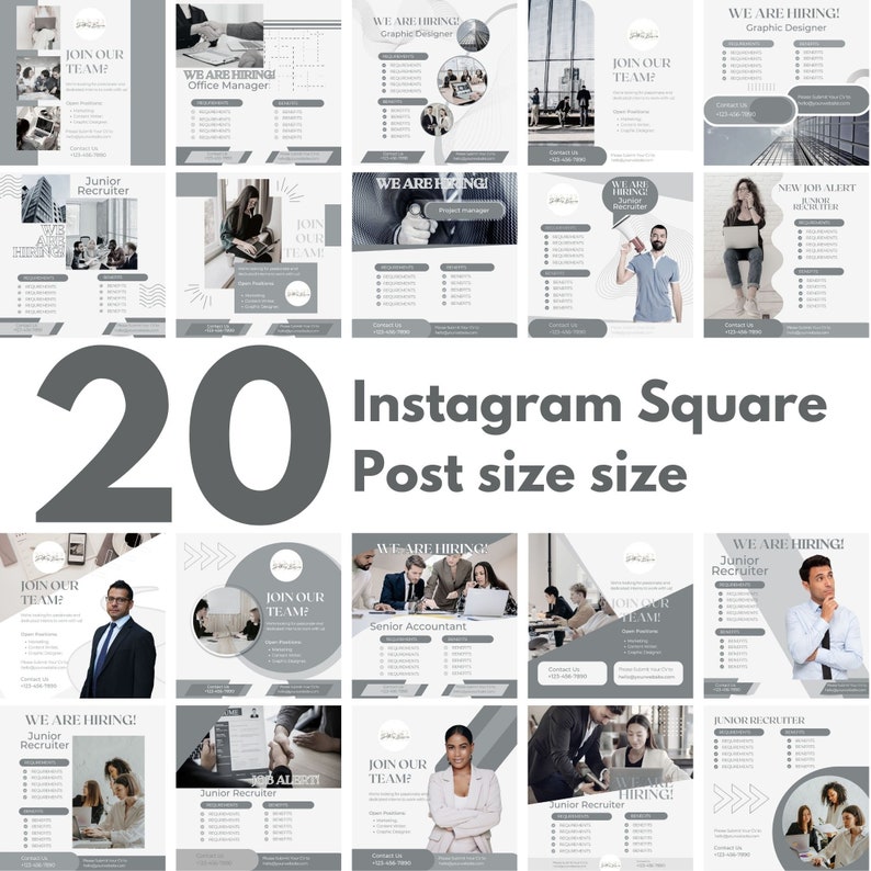 20 Recruitment Instagram Post Templates | We Are Hiring Instagram Posts ...
