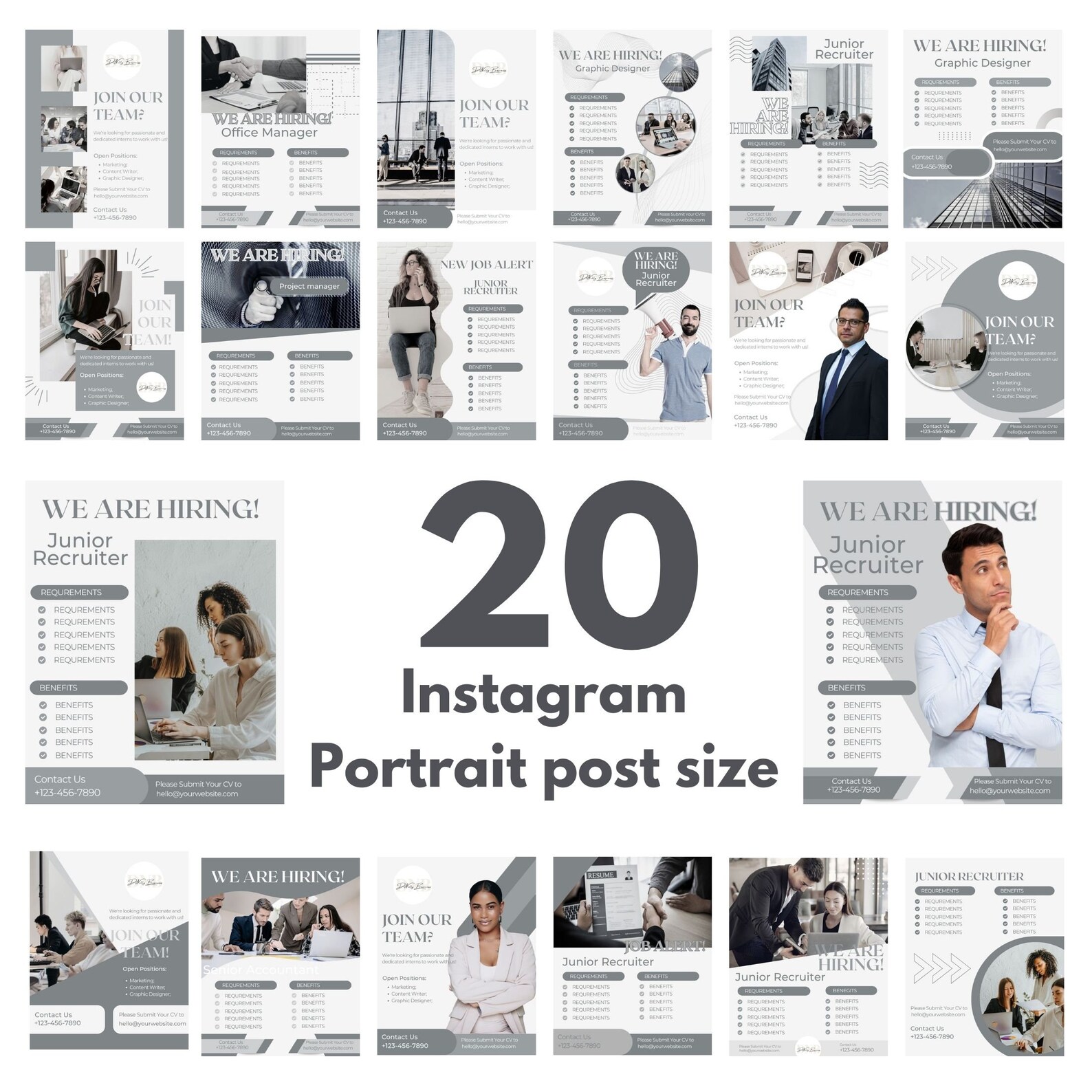 20 Recruitment Instagram Post Templates | We Are Hiring Instagram Posts ...