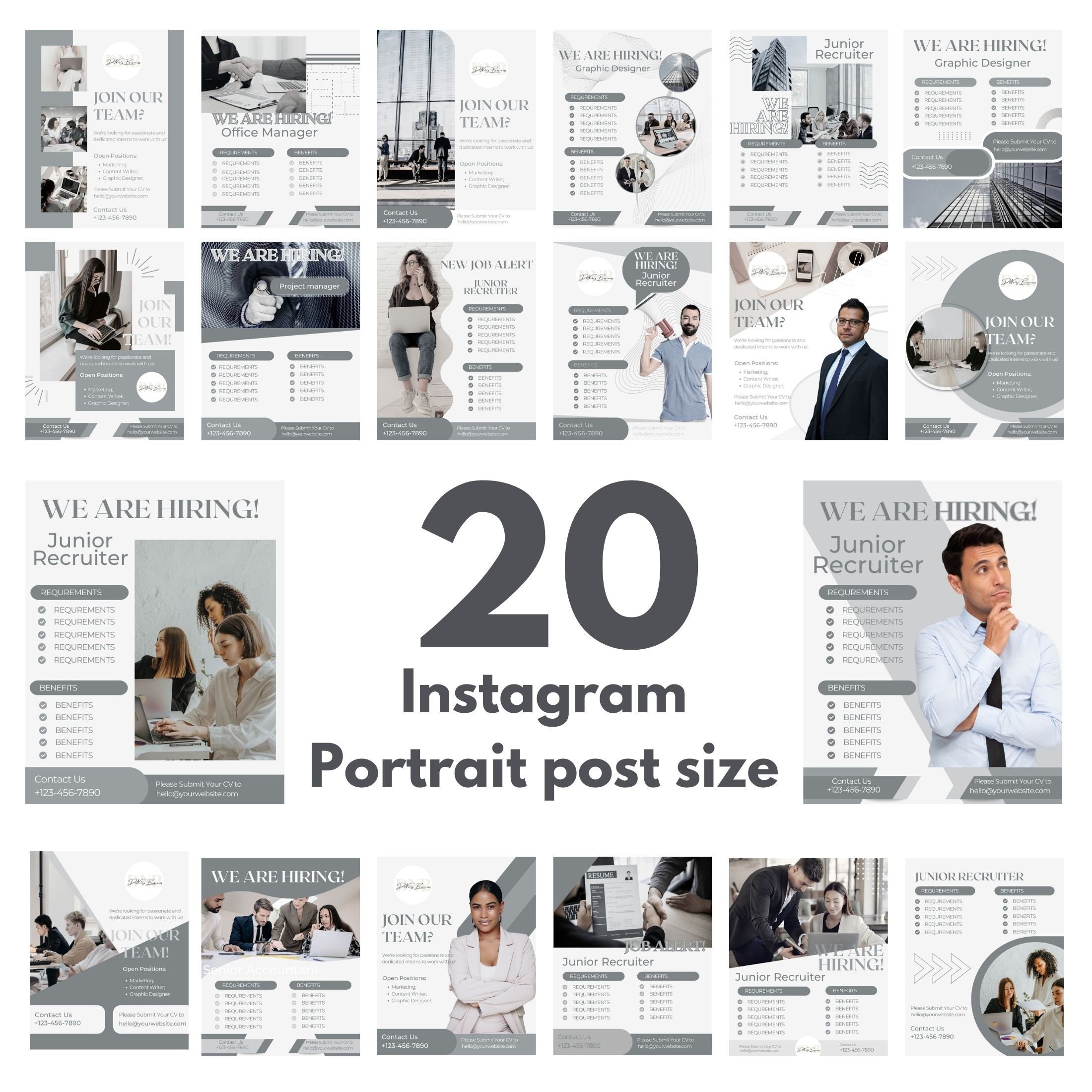 Human Resources Instagram Post Templates | We Are Hiring Instagram ...