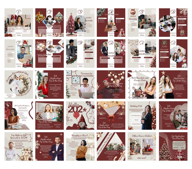 Recruitment Christmas Instagram Post Templates, Recruitment Holiday ...